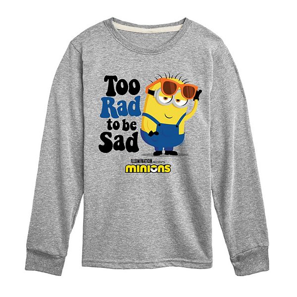 Boys 8-20 Despicable Me Too Rad To Be Sad Long Sleeve Graphic Tee