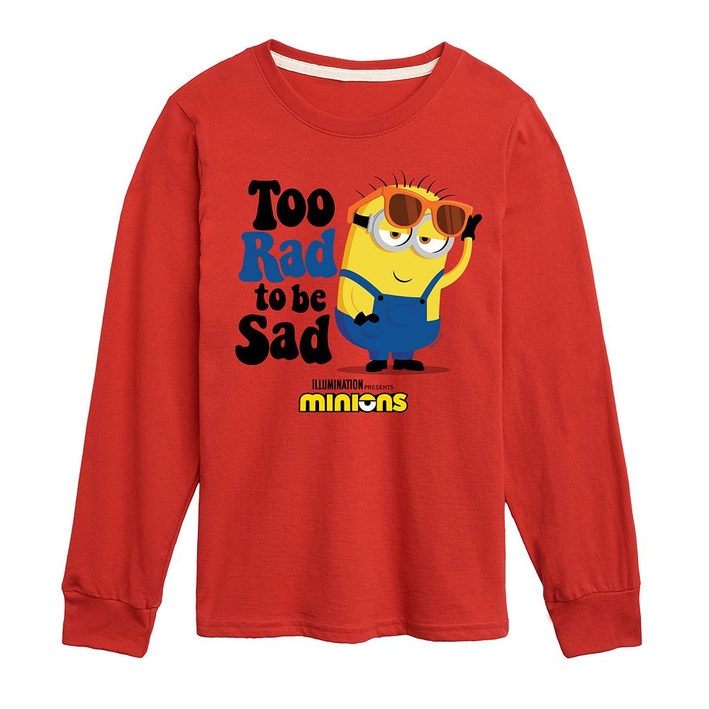 Boys 8-20 Despicable Me Too Rad To Be Sad Long Sleeve Graphic Tee