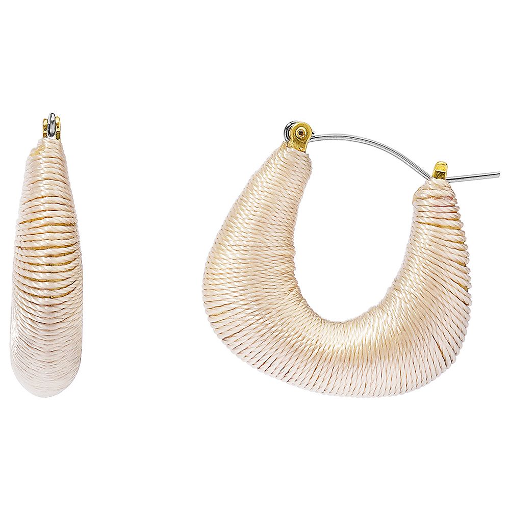 Sonoma Goods For Life® Gold Tone Cream Thread Wrapped Chunky Hoop Earrings