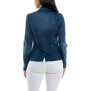Women's Nina Leonard Denim One Button Jacket