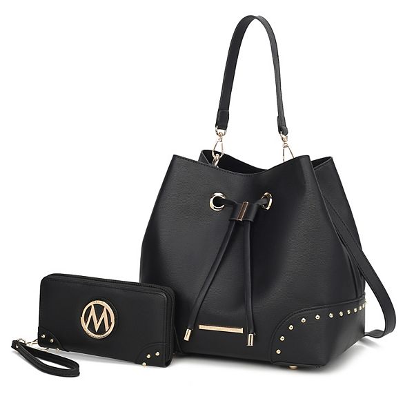 MKF Collection Callie Women's Bucket Drawstring Handbag & Wallet by Mia K