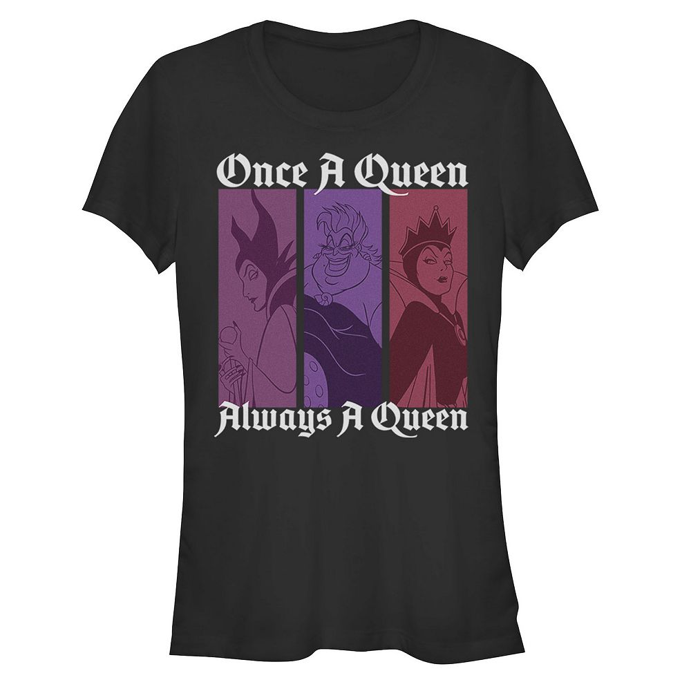 Disney Villains Once A Queen Always A Queen Juniors' Fitted Graphic Tee