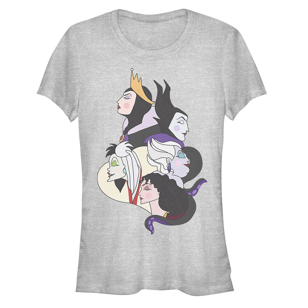 Disney Villains Wicked Ladies Side Profiles Juniors' Fitted Graphic Tee