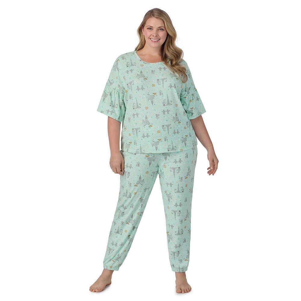 Plus Size Cuddl Duds® Pajama Cozy Bell Sleeve Top & Pajama Jogger Pants Set