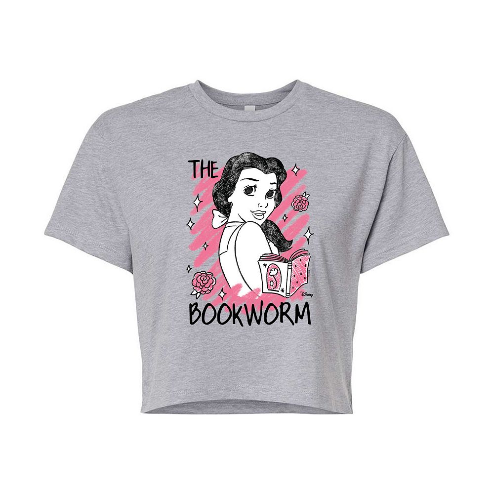 Disney Princess Belle Juniors' Bookworm Cropped Tee
