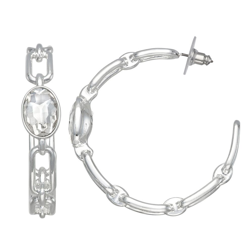 Nine West Paper Clip Hoop Earrings