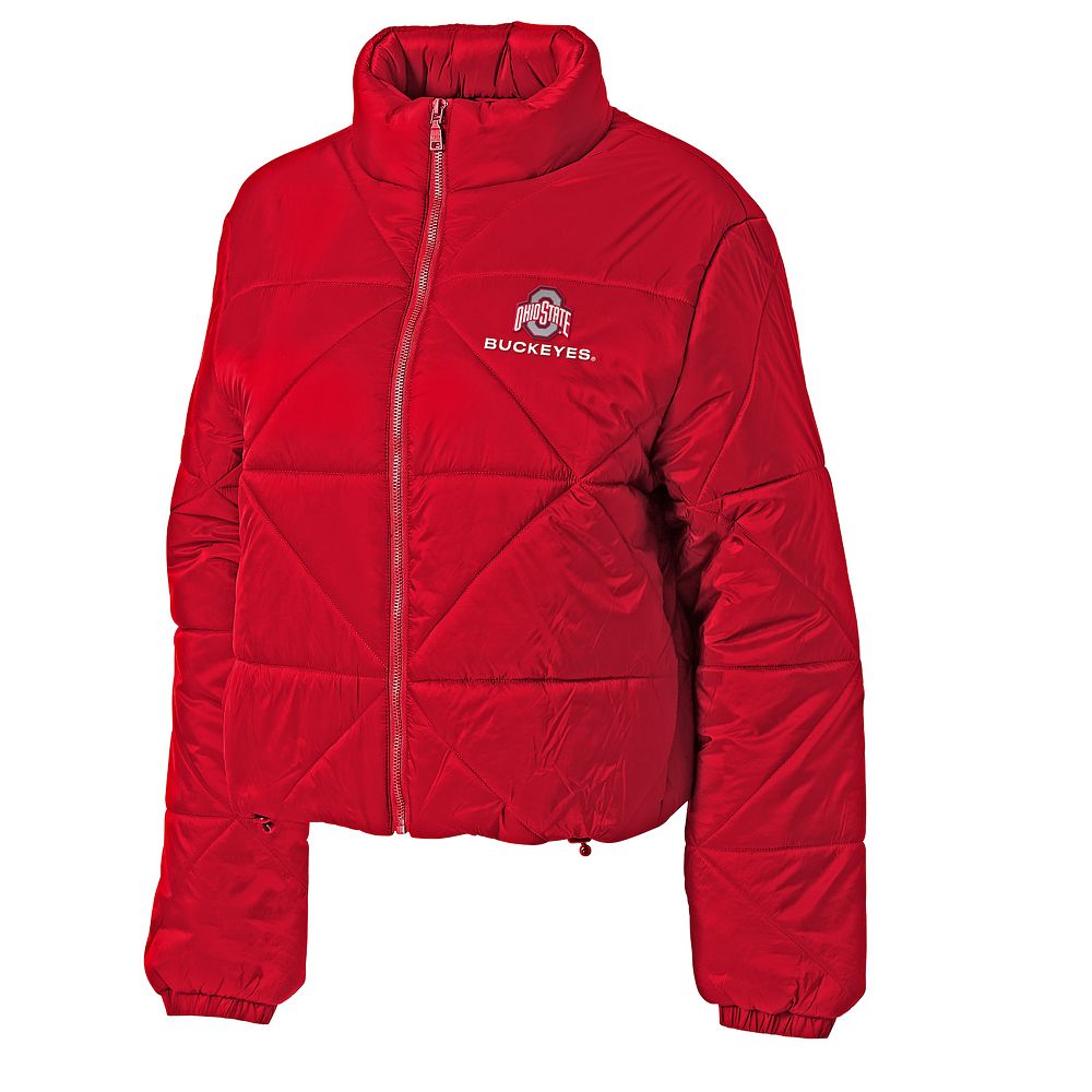 Women's NCAA Ohio State Buckeyes Puffer Full-Zip Cropped Jacket
