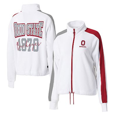 Women's NCAA Ohio State Buckeyes Contrast Sleeve Full-Zip Track Jacket