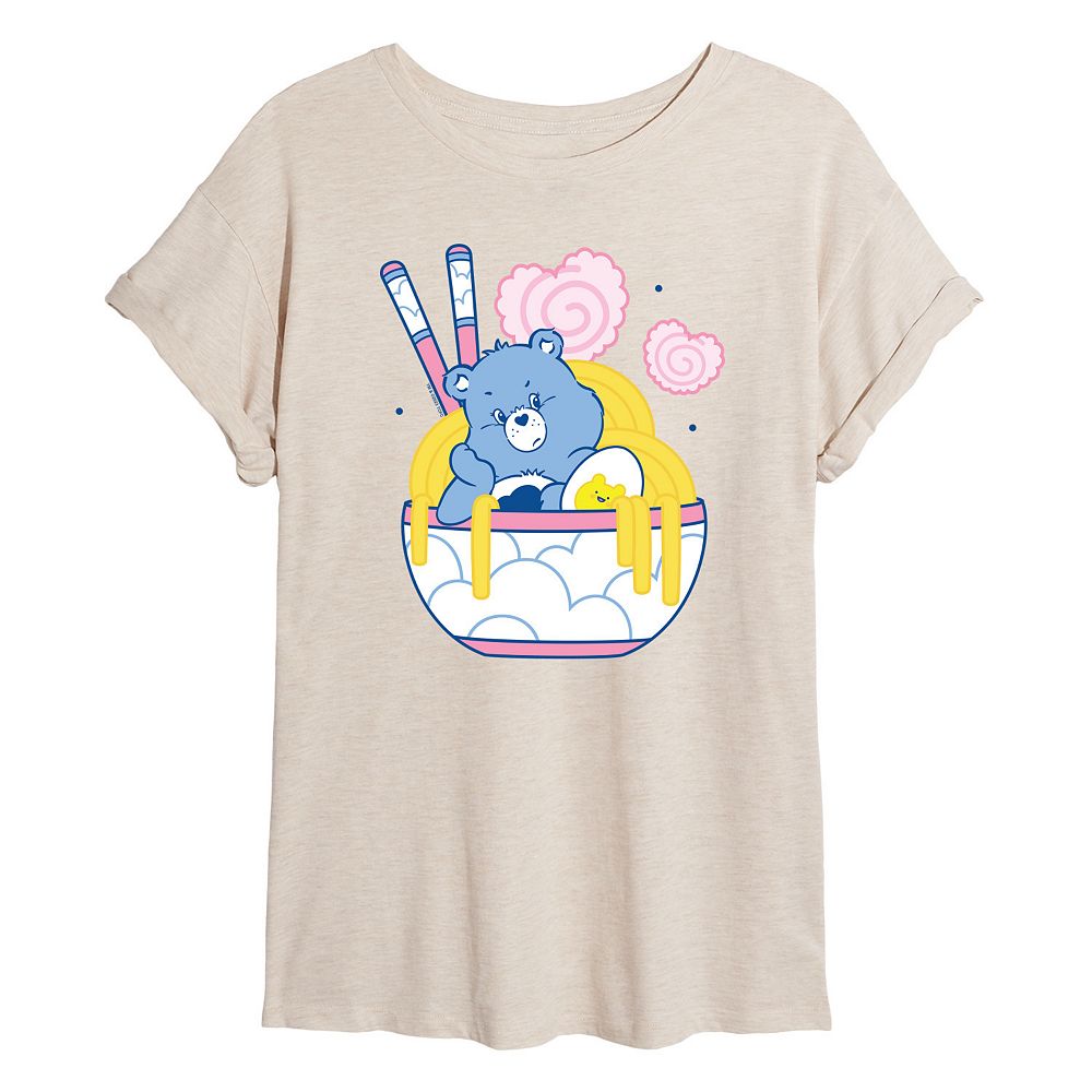 Juniors' Care Bears Grumpy Ramen Bowl Oversized Tee