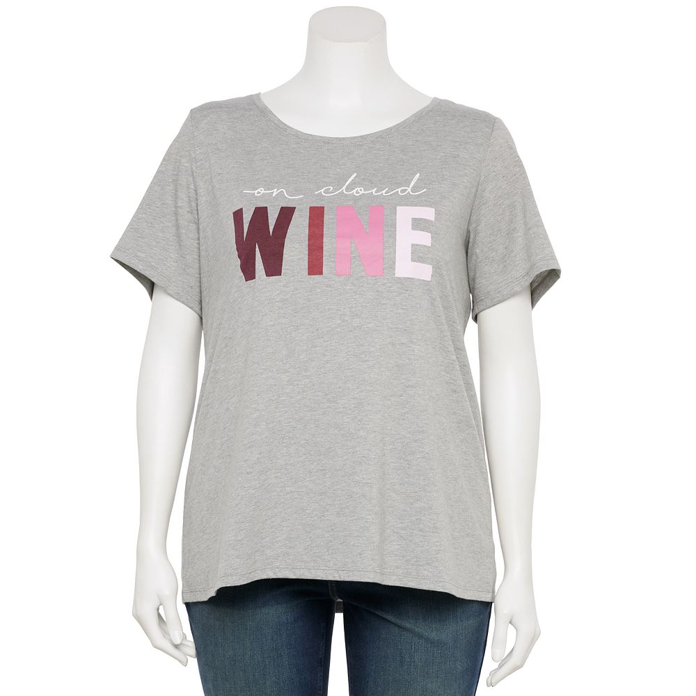 Plus Size "On Cloud Wine" Graphic Tee