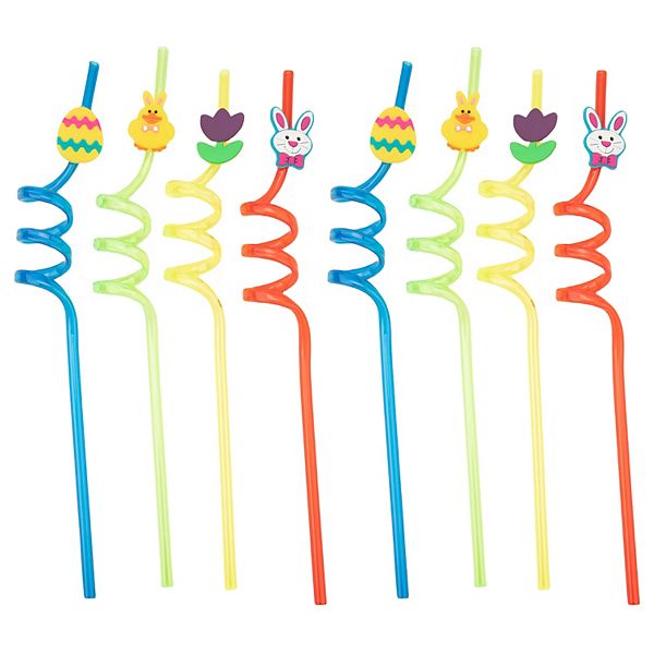 8-Pack Easter Straws