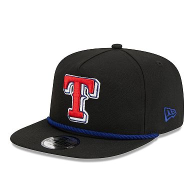 Men's New Era Black Texas Rangers Branch Golfer Snapback Hat