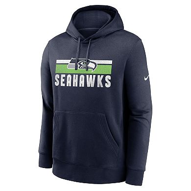 Men's Nike College Navy Seattle Seahawks Club Fleece Pullover Hoodie