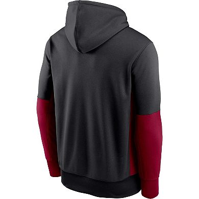 Men's Nike Black Washington Commanders Color Block Fleece Performance Pullover Hoodie
