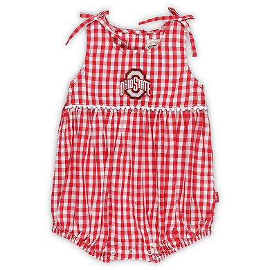 Girls Infant Garb Scarlet/White Ohio State Buckeyes Teagan Gingham ...