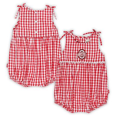 Girls Infant Garb Scarlet/White Ohio State Buckeyes Teagan Gingham ...