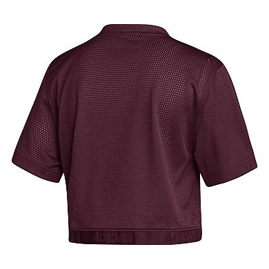 Women's adidas Red Mississippi State Bulldogs Primegreen V-Neck Cropped ...