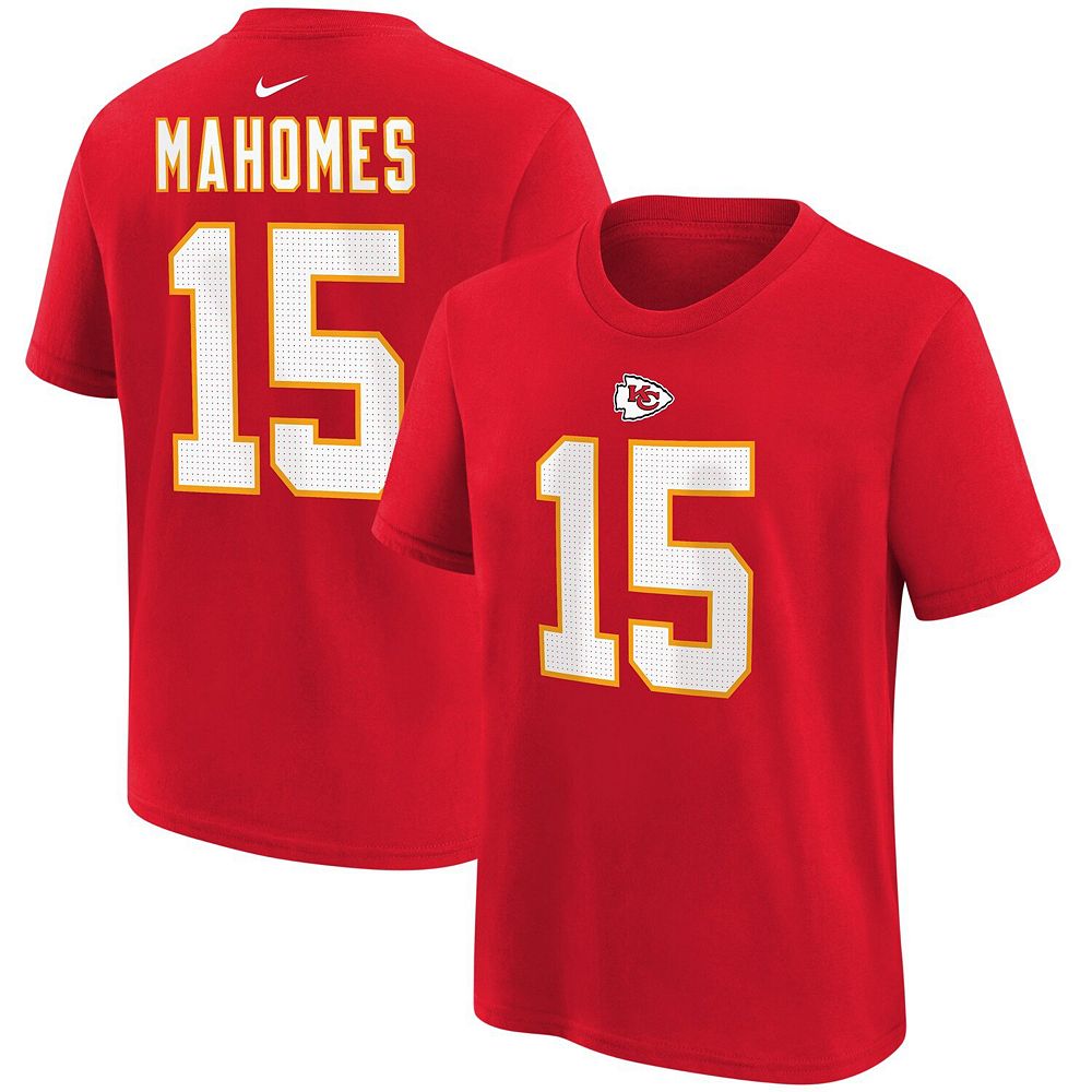 Youth Nike Patrick Mahomes Red Kansas City Chiefs Player Name & Number ...