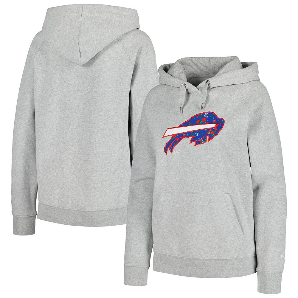 Women's New Era Gray Buffalo Bills Floral Raglan Pullover Hoodie