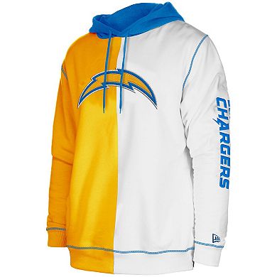 Men's New Era Gold/White Los Angeles Chargers Third Down Split Raglan ...