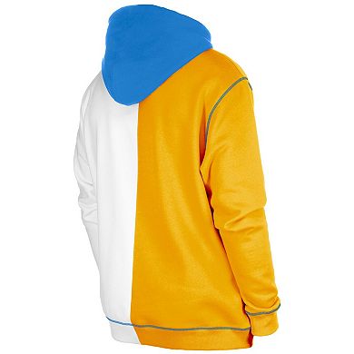 Men's New Era Gold/White Los Angeles Chargers Third Down Split Raglan ...