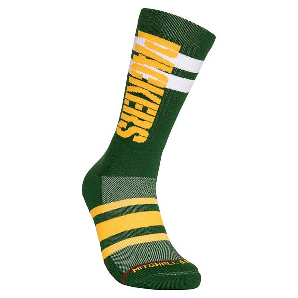Unisex Mitchell & Ness Green Bay Packers Lateral Crew Socks