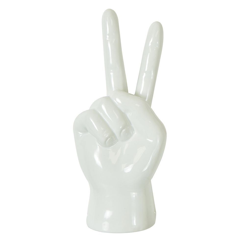 Peace Sign Hand Statue Table Decor