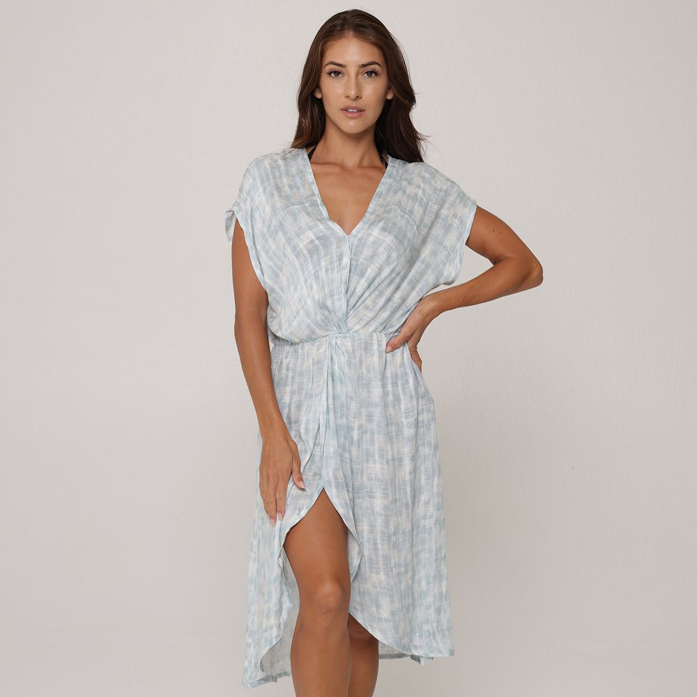 Women's J. Valdi High-Low Front Slit Swim Cover-Up Tunic Dress