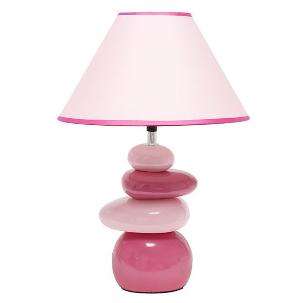 Creekwood Home Priva Contemporary Ceramic Stacking Stones Table Desk Lamp