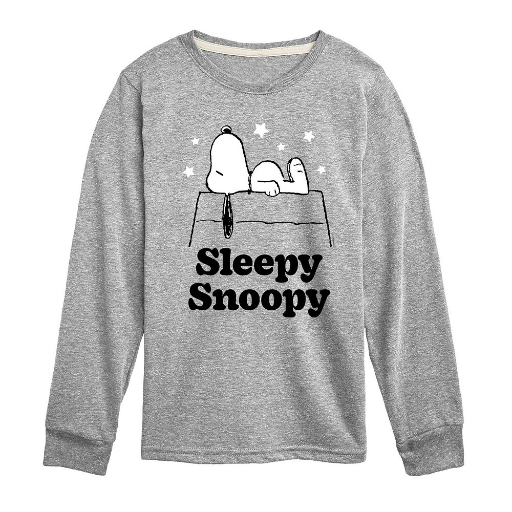 Boys 8-20 Peanuts Sleepy Snoopy Long Sleeve Graphic Tee