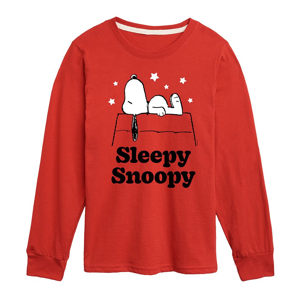 Boys 8-20 Peanuts Sleepy Snoopy Long Sleeve Graphic Tee