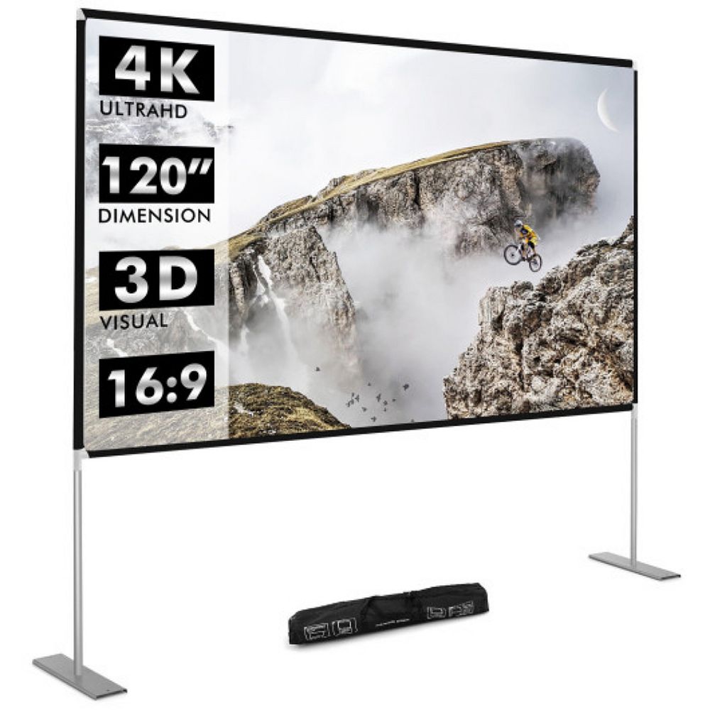 Portable Projector Screen with Stand and Carry Bag