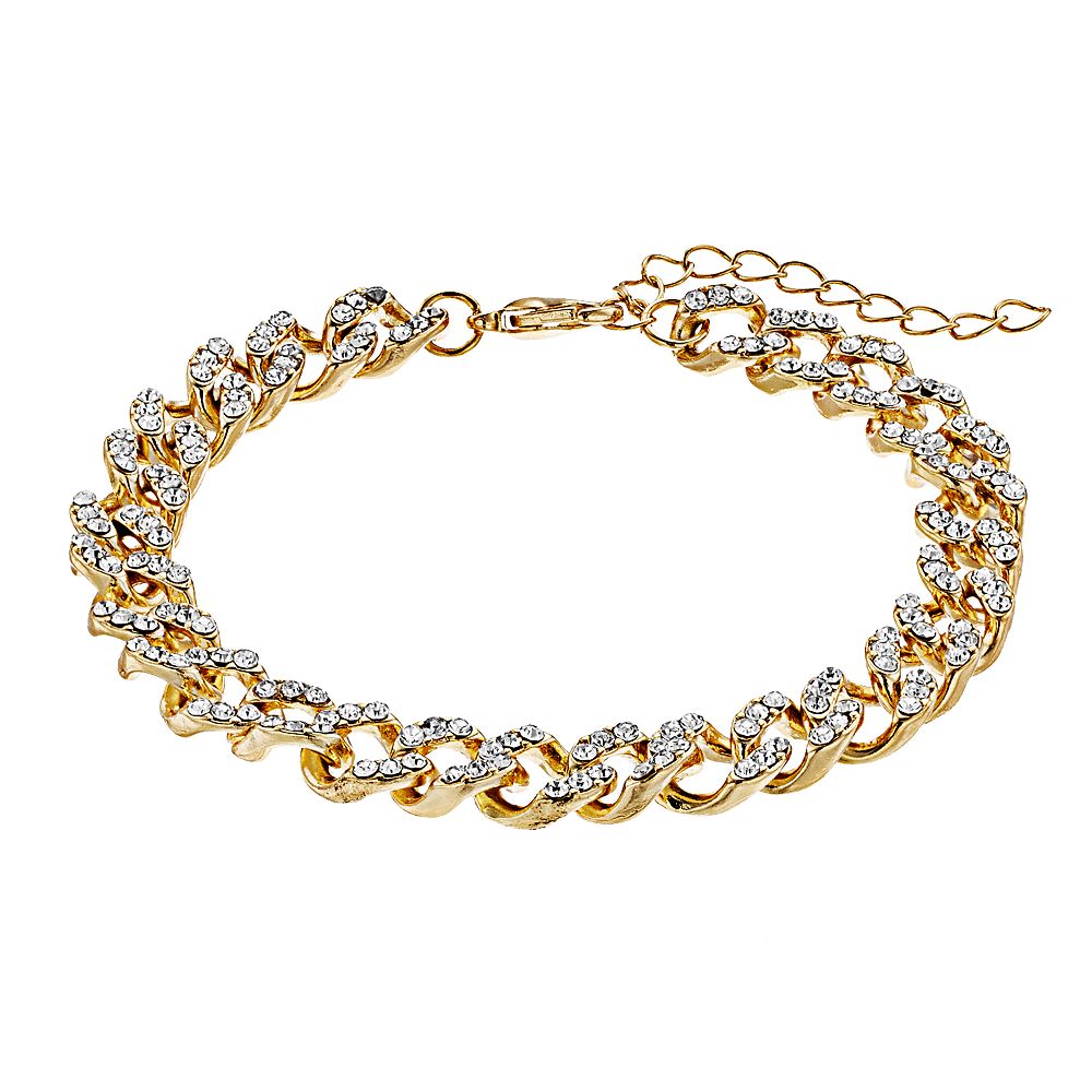 Pannee by Panacea Crystal Pave Link Chain Bracelet