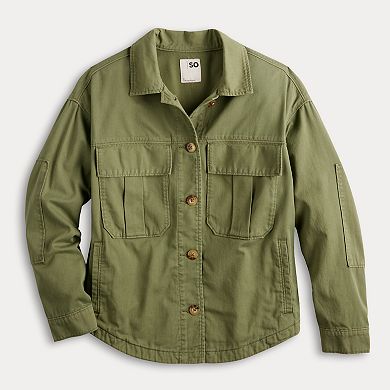 Juniors' SO® Comfortable Cargo Utility Jacket