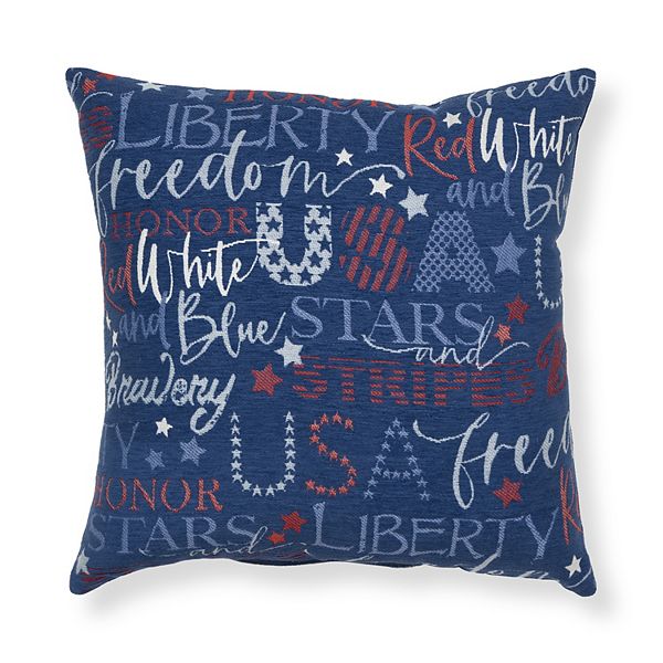 Celebrate Together™ Americana Blue Tapestry USA Square Throw Pillow