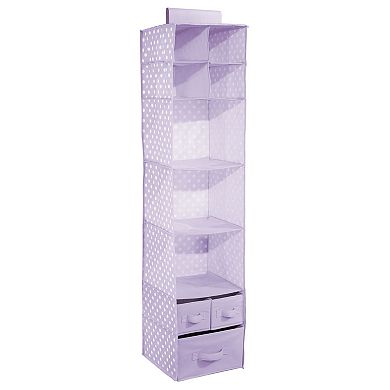mDesign Fabric Nursery Hanging Organizer - 7 Shelves/3 Drawers, Pink ...