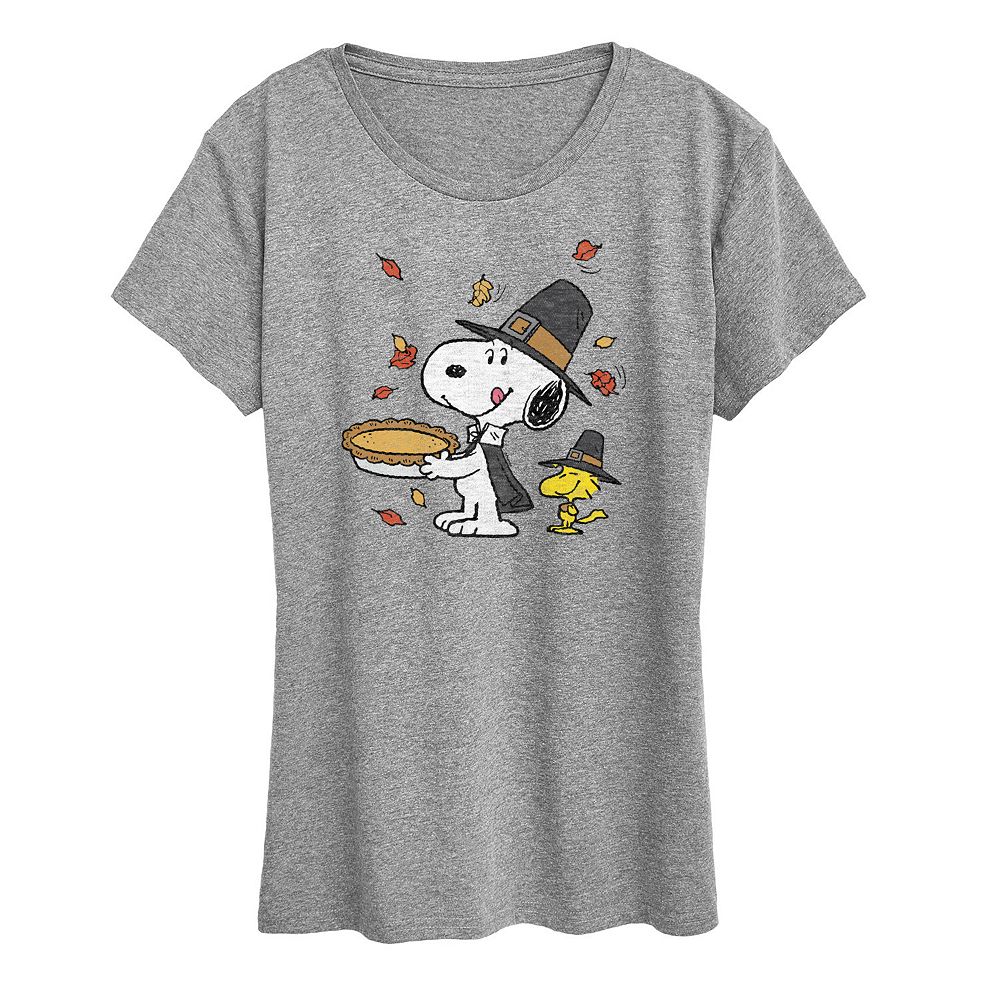 Women's Peanuts Snoopy & Woodstock Thanksgiving Scene Graphic Tee