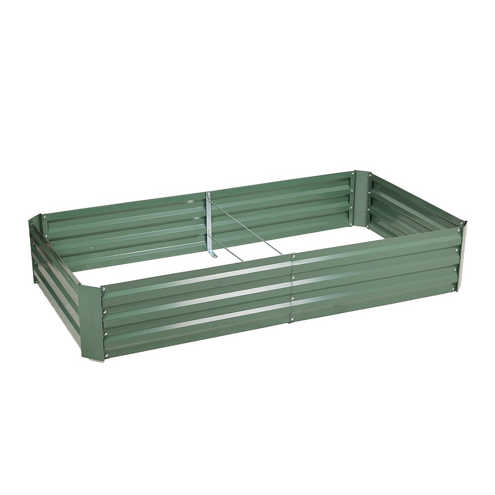 Aoodor Outdoor Raised Garden Bed 6' x 3' x 1' - Reinforced Galvanized ...