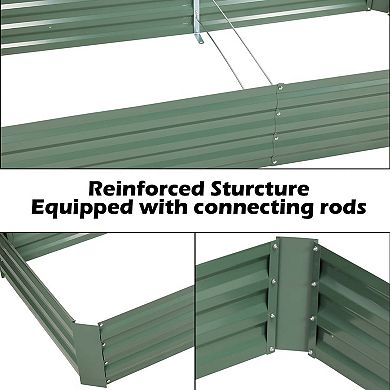 Aoodor Outdoor Raised Garden Bed 6' x 3' x 1' - Reinforced Galvanized ...