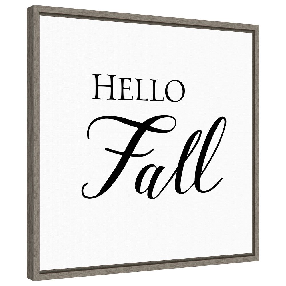 Hello Fall Script by Amanti Art Portfolio Framed Canvas Wall Art Print