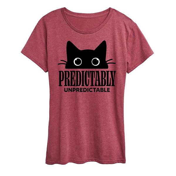 Women's Predictably Unpredictable Cat Graphic Tee
