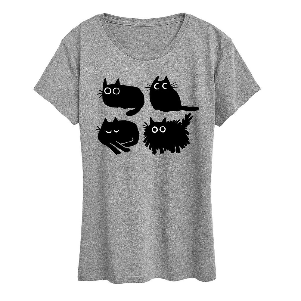 Women's Sketched Black Cats Graphic Tee