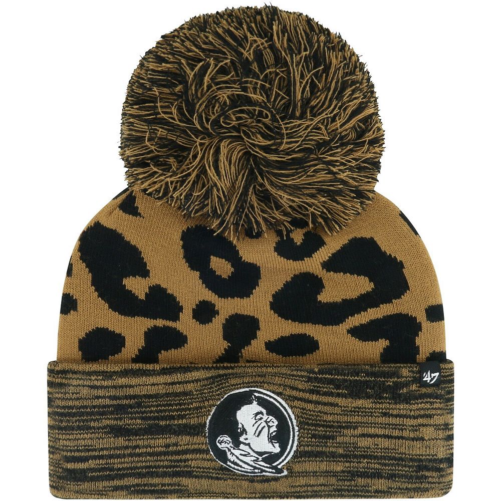 Women's '47 Brown Florida State Seminoles Rosette Cuffed Knit Hat with Pom