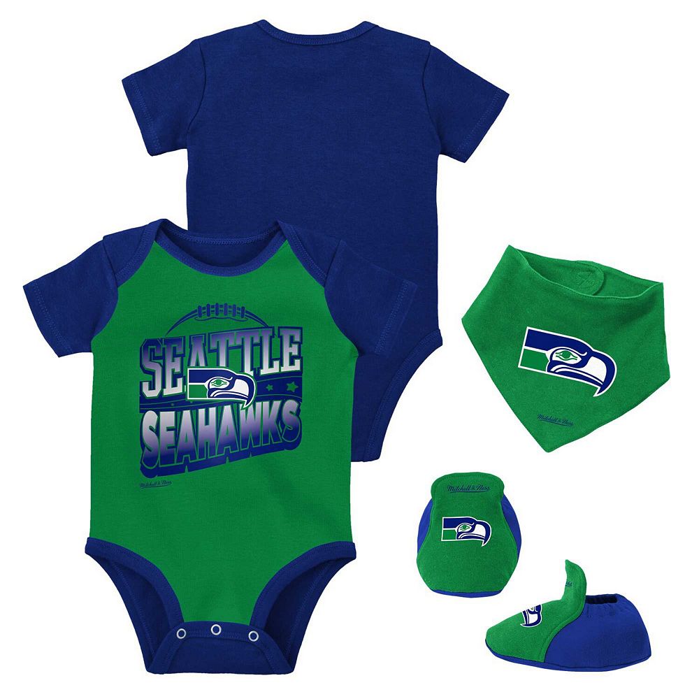 Newborn & Infant Mitchell & Ness Green/Royal Seattle Seahawks Throwback ...