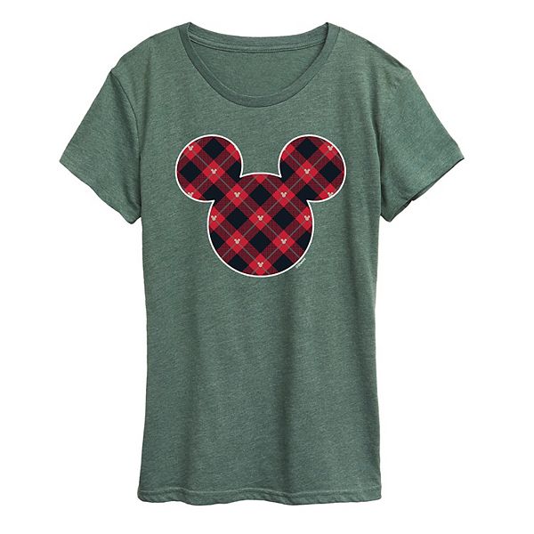 Disney's Mickey Mouse Women's Plaid Silhouette Graphic Tee