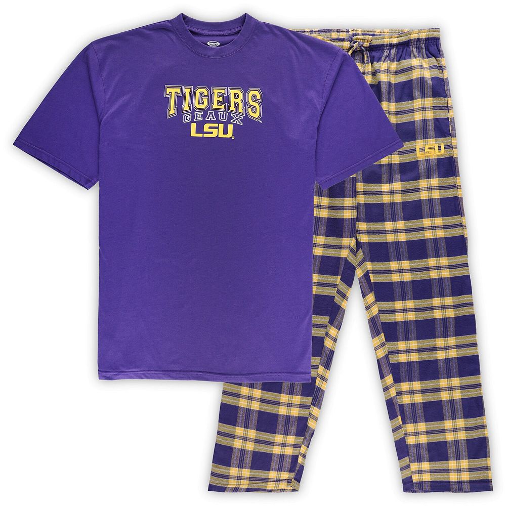 Men's Profile Purple LSU Tigers Big & Tall 2-Pack T-Shirt & Flannel ...