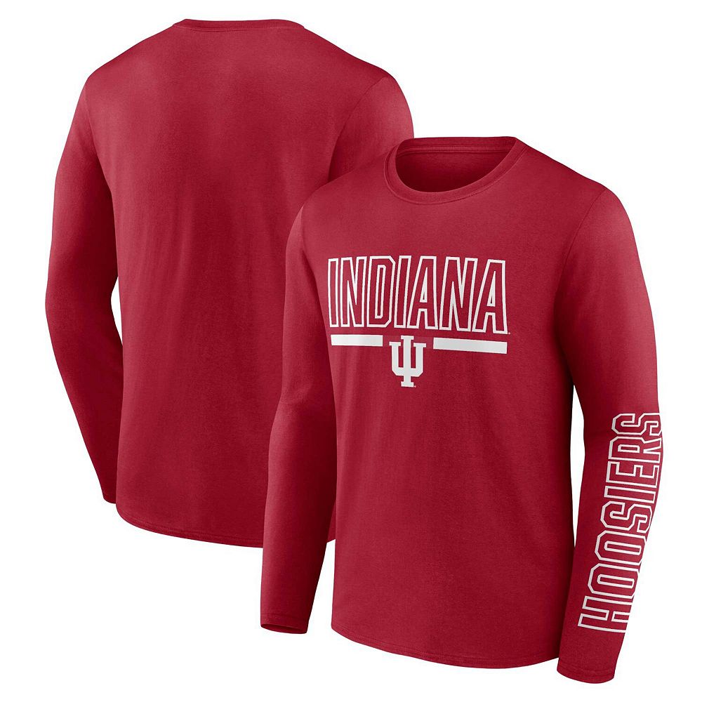 Men's Profile Crimson Indiana Hoosiers Big & Tall Two-Hit Graphic Long ...