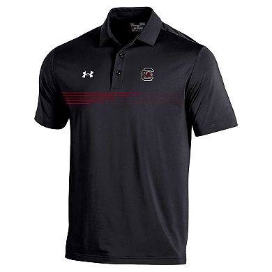 Men's Under Armour Black South Carolina Gamecocks Tee To Green Stripe Polo