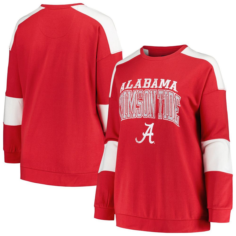 Women's Profile Crimson Alabama Crimson Tide Plus Size Striped Pullover ...