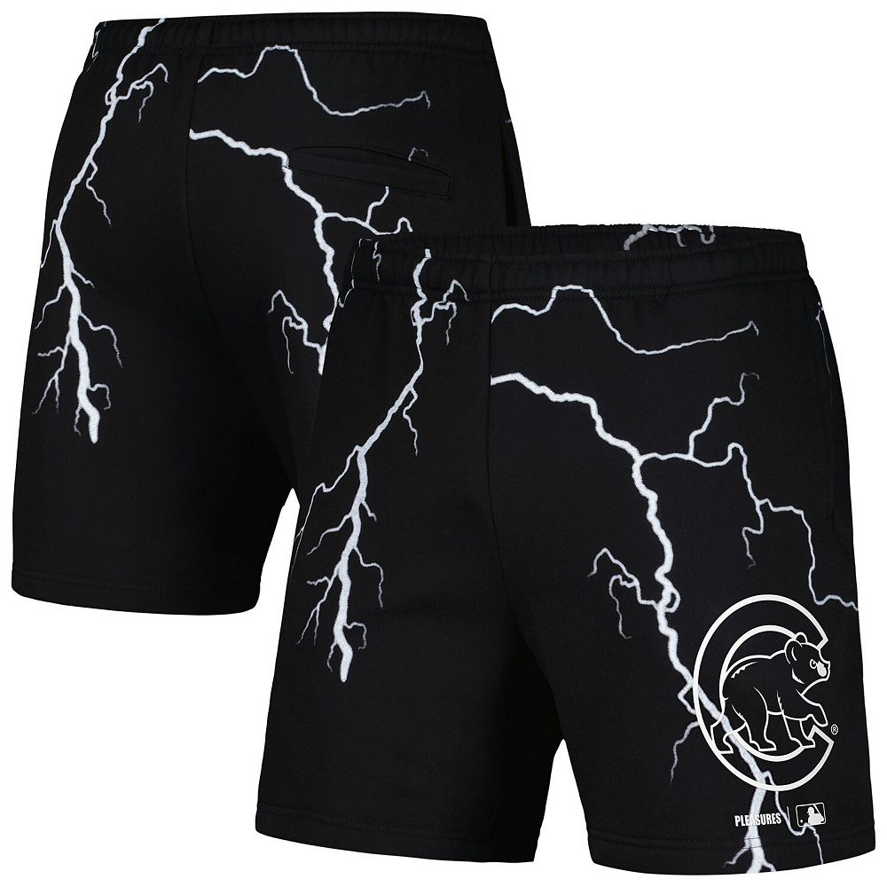 Men's PLEASURES Black Chicago Cubs Lightning Shorts